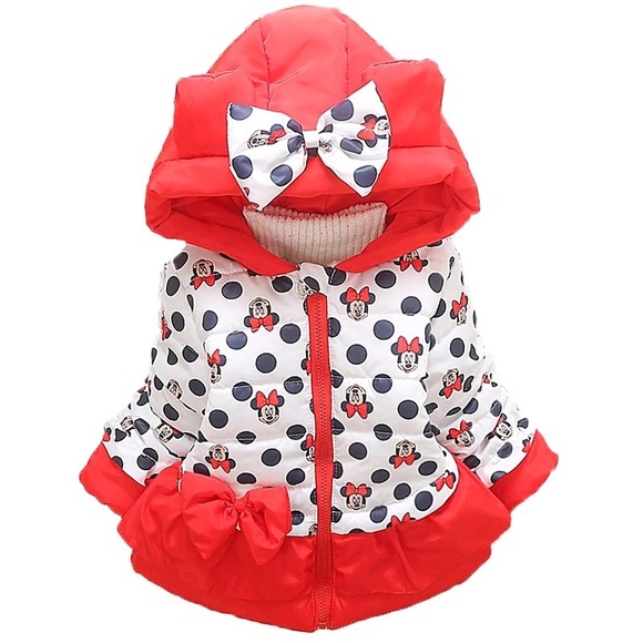 Boutique | Jackets & Coats | Polka Dot Minnie Mouse Hooded Winter ...